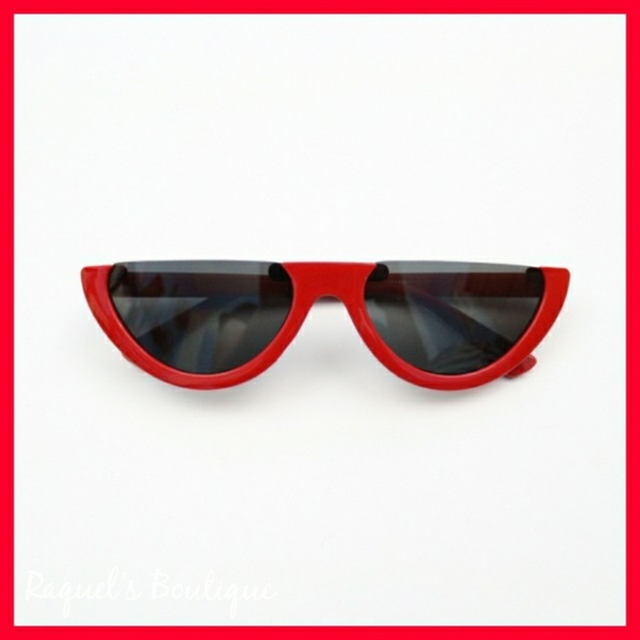 Accessories | Look Up Half Circle Sunnies In Red | Poshmark